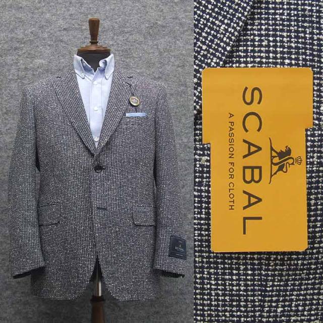 春夏物 ジャケット [SCABAL] スキャバル　オーダー生地使用　ベーシック2釦　紺系 ネイビー  [AB体][BB体]　メンズ　SCB-J53