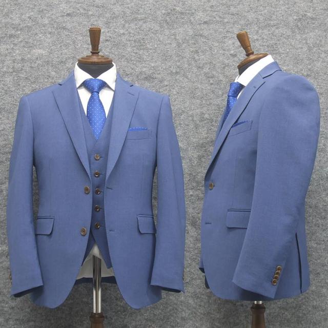 通年物　３ピース　青藍/無地　スタイリッシュ2釦シングルスーツ　AB体　SE28500-12