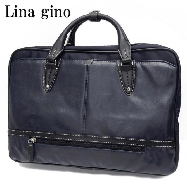 ◆ビジネスバッグ◆３WAYバッグ◆ブリーフケース◆ネイビー◆Lina gino◆PC収納◆送料無料◆bg22-5333-NV