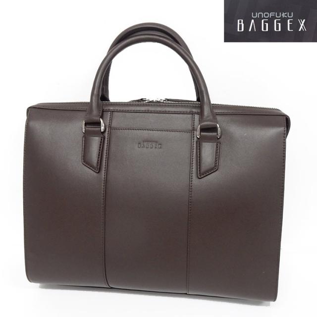 ビジネスバッグ◆2WAYバッグ◆[BAGGEX]◆ダークブラウン◆牛革◆ショルダーベルト付◆キャリーオン機能◆通勤/通学　bg23-5612-BR
