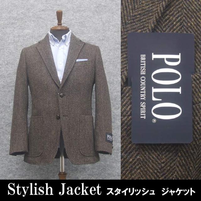 英国生地　[Harris Tweed]ハリスツイード　スタイリッシュジャケット　茶系/杉綾　[YA体][A体]兼用　秋冬物　ht3005-58
