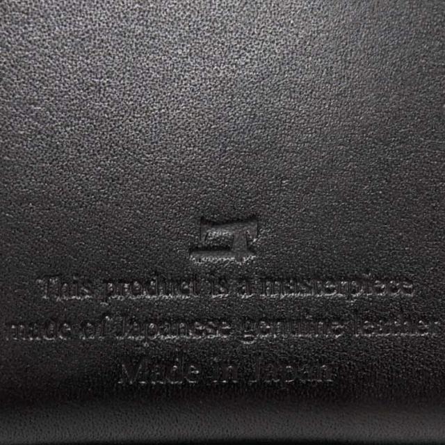 栃木レザー◇牛革◇二つ折り財布◇小銭入れ付 黒 日本製 tcg3361-