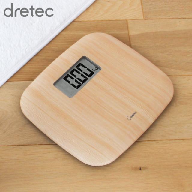 体重計 ヘルスメーター ボディスケール デジタル 薄型 大画面 dretec ボディスケール リフェロ ナチュラルウッド 電池付 BS-183NW 送料無の通販はau PAY マーケット ...
