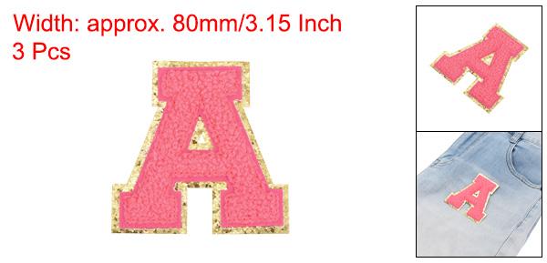 uxcell チェニールレター×パッチ 大サイズ 3.15x3.15 アイロンで貼るレター×パッチ 金グリッター刺繍パッチ 衣類 靴 帽子 ...