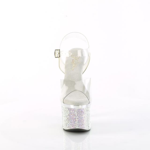 Pleaser(プリーザー) ESTEEM-708DM ラインストーン厚底サンダル