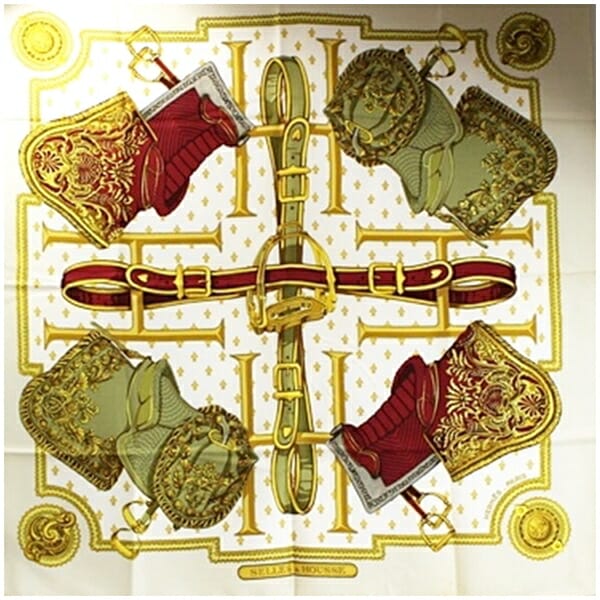 エルメス カレ90 スカーフ SELLES A HOUSSE カバーへの腰かけ ヴィンテージ品 中古 ABランク