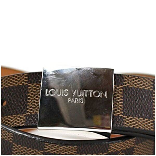 ルイ ヴィトン ダミエ サンチュール キャレ ベルト シルバー金具