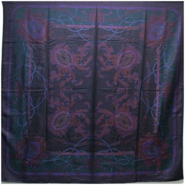 ランセル 大判ストール シルク×ウール ブラック 中古 Aランク LANCEL ｜レディース 女性