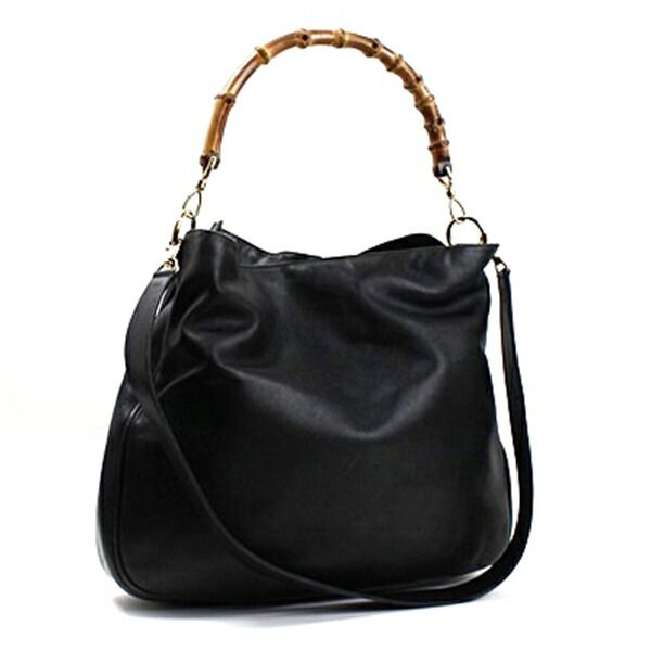 グッチ バンブー 2WAY ショルダーバッグ 肩掛け 斜め掛け レザー ブラック 中古 Bランク GUCCI｜レディース