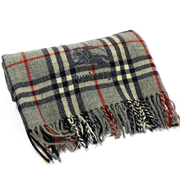 バーバリー ひざ掛け グレー×チェック 114×67センチ 中古 Bランク Burberrys | メンズ レディース男性