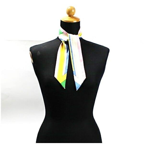 ★ エルメス ツイリー シルク スカーフ ホワイト×マルチカラー 中古 ABランク HERMES｜レディース 女性用 ケース付き