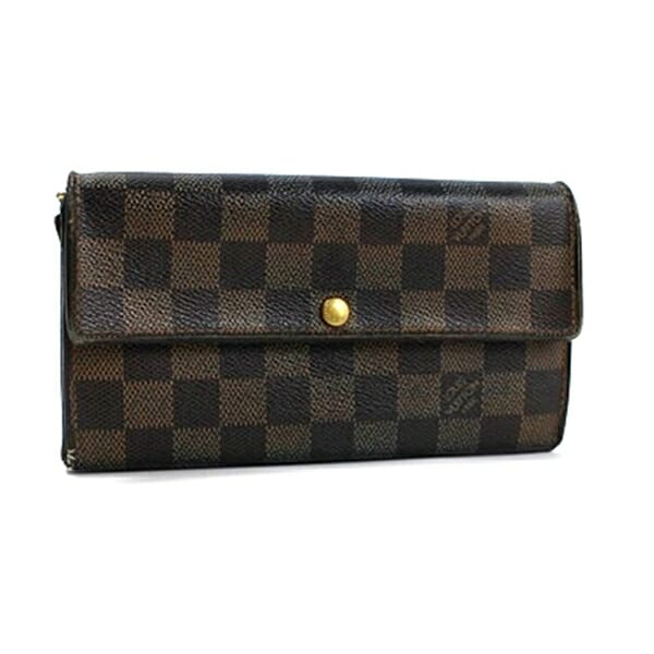 ★ ルイヴィトン ダミエ ポルトフォイユ サラ 二つ折り長財布 N61724 中古 Bランク LOUIS VUITTON