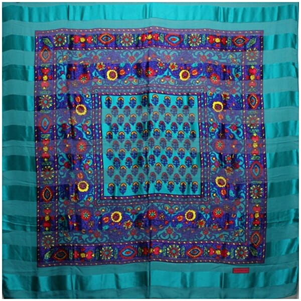 ジバンシィ シルク 大判ストール スカーフ グリーン マルチカラー 中古 Aランク GIVENCHY | レディース 女性