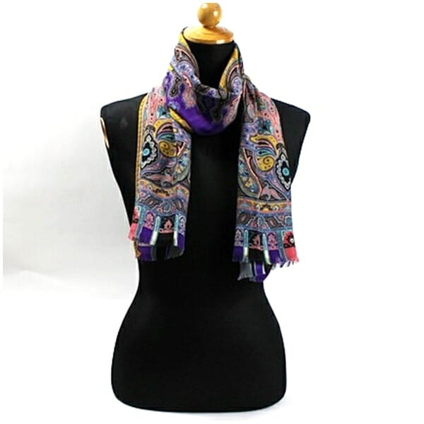 エトロ ウール シルク ストール 長方形 マスタード マルチカラー 中古 Aランク ETRO | レディース 女性