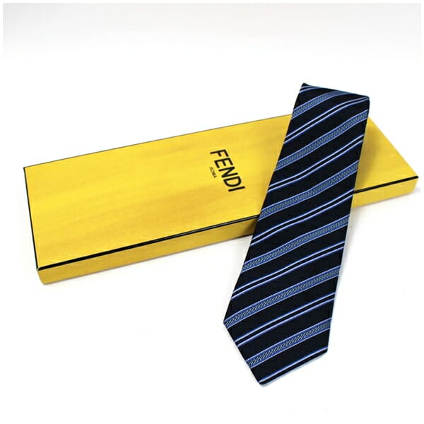 フェンディ シルクネクタイ ストライプ柄 中古 Aランク FENDI | メンズ ビジネス 箱付き