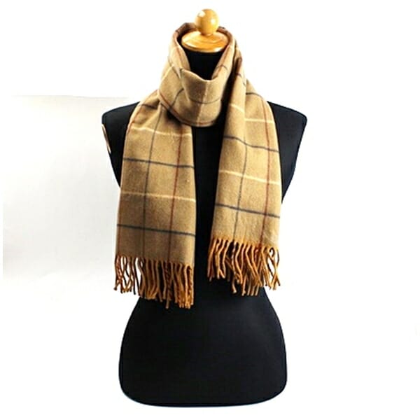 バーバリー カシミヤ マフラー キャメル チェック 148 30cm 中古 ABランク Burberrys メンズ