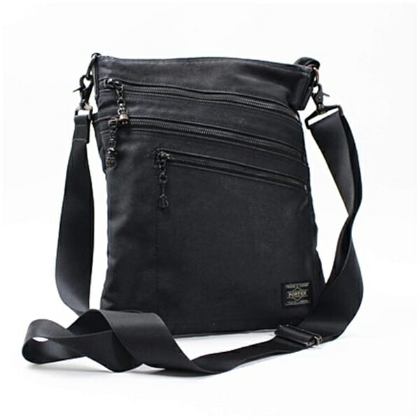 ポーター 吉田カバン ALOHA PORTER ショルダーバッグ 斜め掛け 着脱可能ポーチ付き ブラック 中古 Bランク