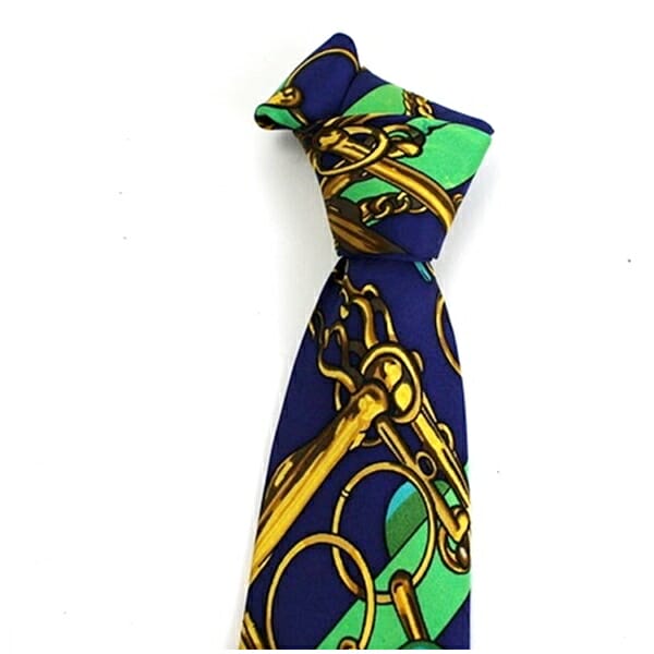 エルメス シルク ネクタイ スカーフ柄 中古 ABランク HERMES メンズ