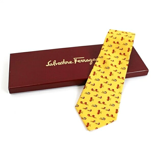 サルバトーレフェラガモ シルク ネクタイ 未使用 中古 Sランク Salvatore Ferragamo メンズ ビジネス