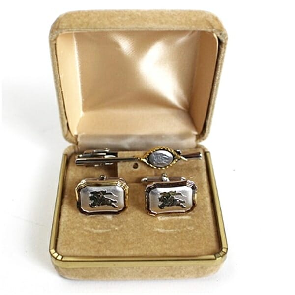 バーバリー ネクタイピン カフス セット シルバー ゴールド 中古 Aランク Burberrys アクセサリー メンズ 男性