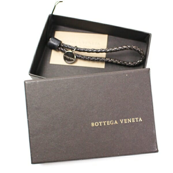ボッテガヴェネタ イントレチャート 携帯ストラップ ブラウン 中古 ABランク BOTTEGA VENETA レディース