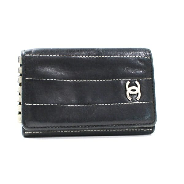 シャネル レザー キーケース 6連（2欠） ブラック ロゴ 中古 Bランク CHANEL レディース 女性 ブランド 鍵