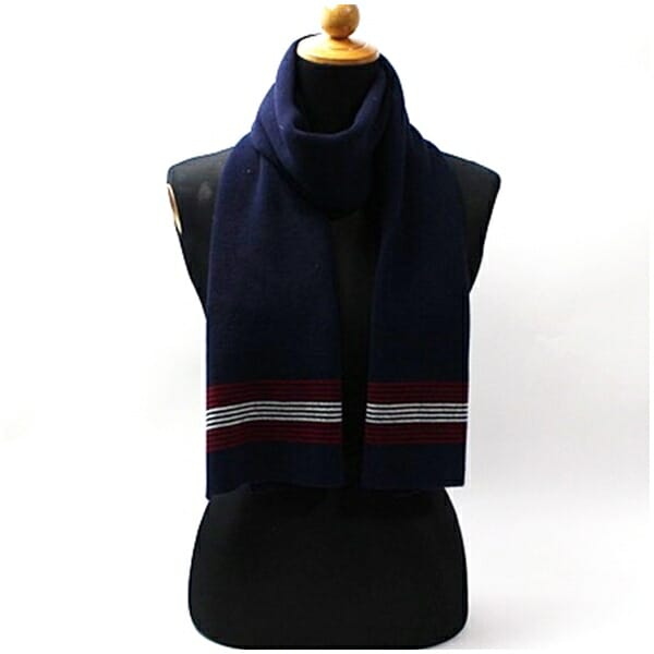 バリー ウール マフラー ネイビー 31 152cm 中古 Aランク BALLY メンズ レディース 男性 女性 防寒