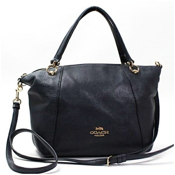 コーチ 2WAY ショルダーバッグ 肩掛け 斜め掛け C6229 レザー ネイビー 中古 Bランク COACH 女性用