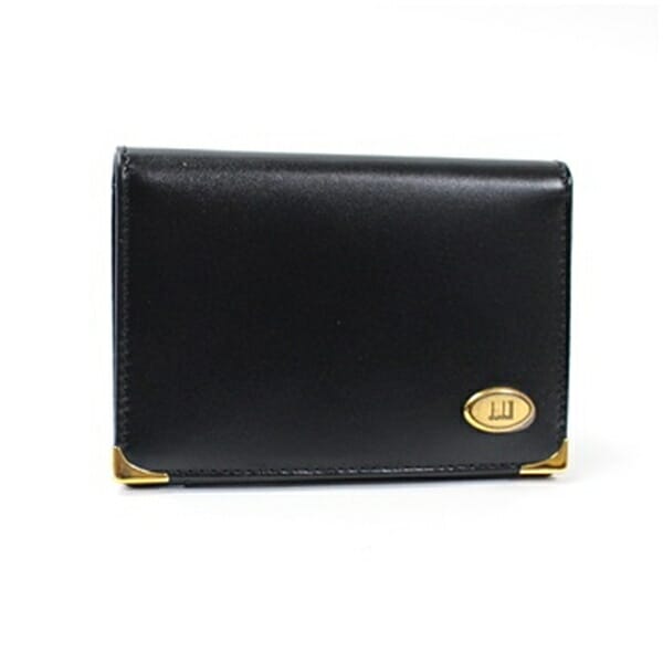 ダンヒル 未使用 二つ折り 名刺入れ カードケース レザー ブラック 中古 Sランク dunhill メンズ 男性 ブランド