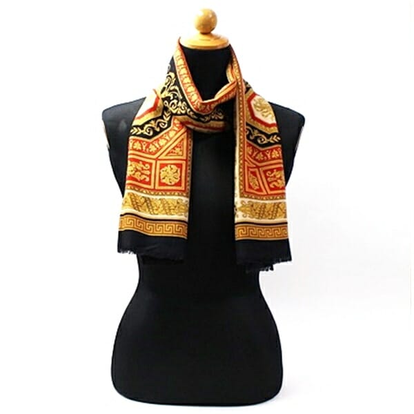 エトロ ウール シルク ストール 長方形 ブラック マルチカラー 中古 Aランク ETRO レディース 女性用