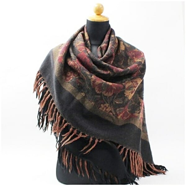 ウンガロ 大判ストール ブラック ブラウン 花柄 中古 ABランク ungaro レディース 女性