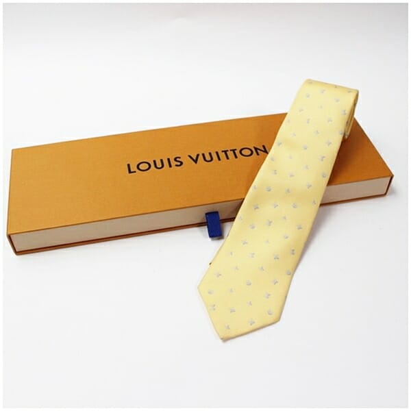 ルイヴィトン シルク ネクタイ モノグラム 中古 Aランク LOUIS VUITTON メンズ ビジネス 細身 箱付き