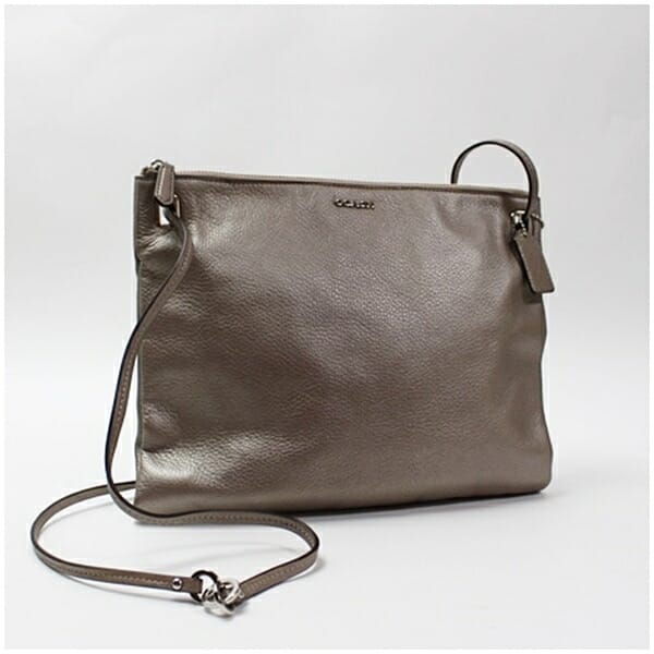 コーチ 2WAY ショルダーバッグ 肩掛け 斜め掛け レザー シャイニーブラウン 中古 ABランク COACH 女性用