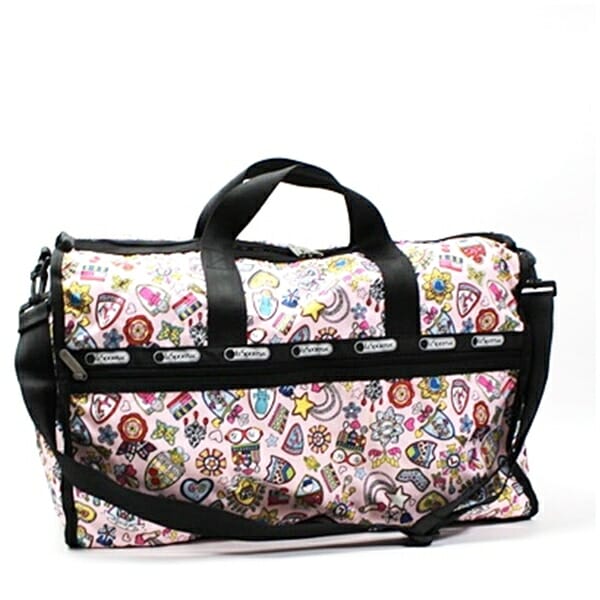 レスポートサック 2WAY ボストンバッグ ナイロン斜め掛け ピンク  マルチカラー 中古 ABランク LeSportsac