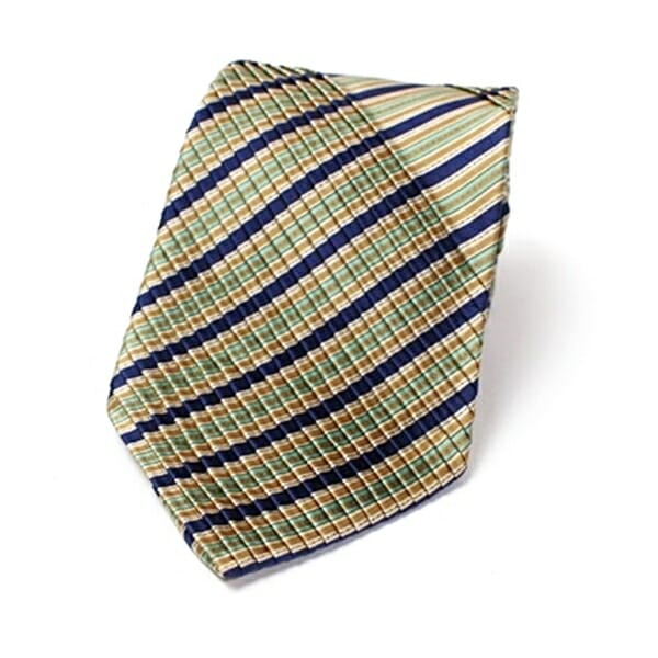 ステファノリッチ シルク ネクタイ ストライプ プリーツ加工 中古 Aランク STEFANO RICCI メンズ ビジネス