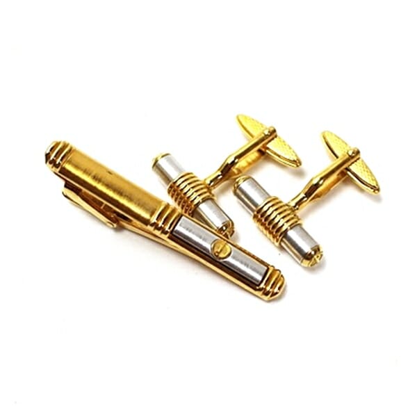 ダンヒル ネクタイピン カフス セット シルバー ゴールド 中古 Aランク dunhill メンズ 男性 ビジネス 仕事