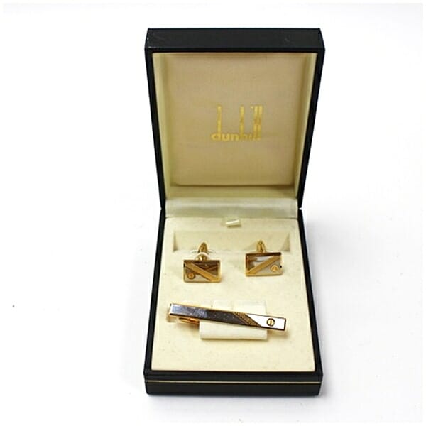 ダンヒル ネクタイピン カフス セット シルバー ゴールド 中古 Aランク dunhill メンズ 男性 ビジネス 仕事