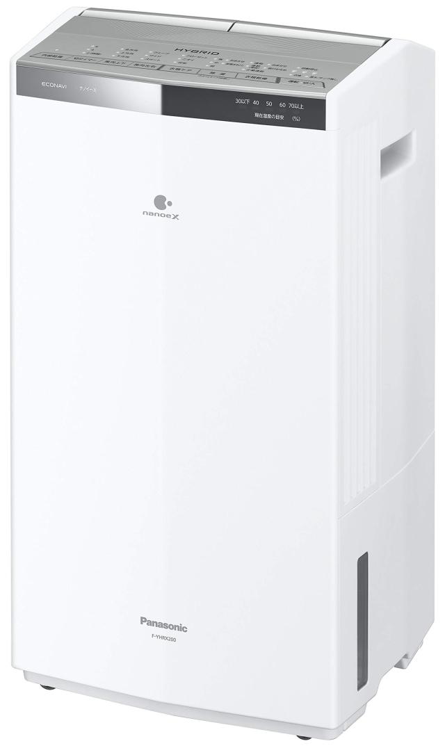 パナソニック 衣類乾燥除湿機 ナノイーX搭載 ハイブリッド方式 ~43畳 プラチナシルバー F-YHRX20(中古品)