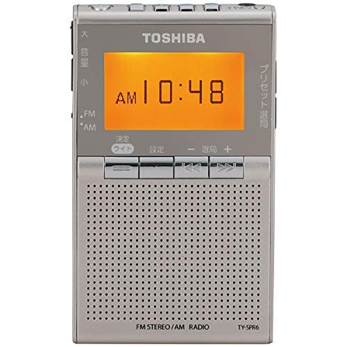 東芝 ワイドFM/AMポケットラジオTOSHIBA TY-SPR6-N(中古品)