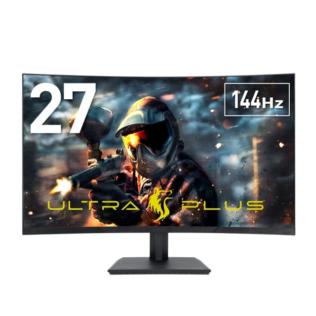 プリンストン ULTRA PLUS ゲーミングモニター 曲面ディスプレイ 27型ワイド (フルHD/144H(中古品)