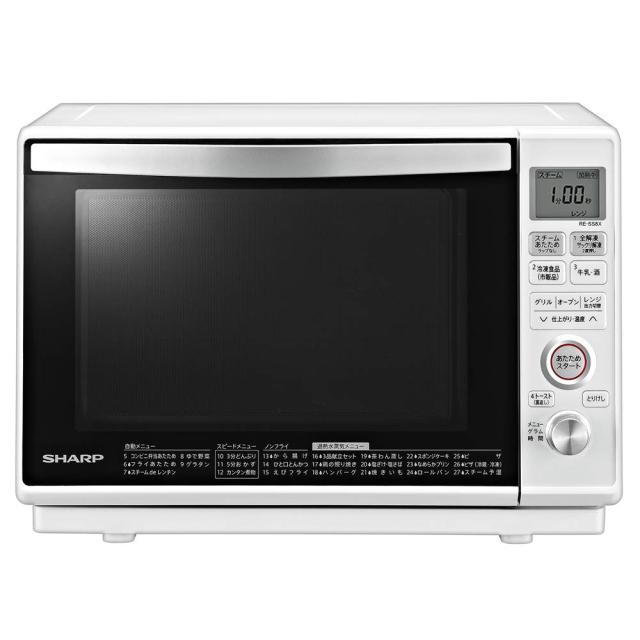 シャープ オーブンレンジ 過熱水蒸気 23L 1段調理 ホワイト RE-SS8X-W(中古品)