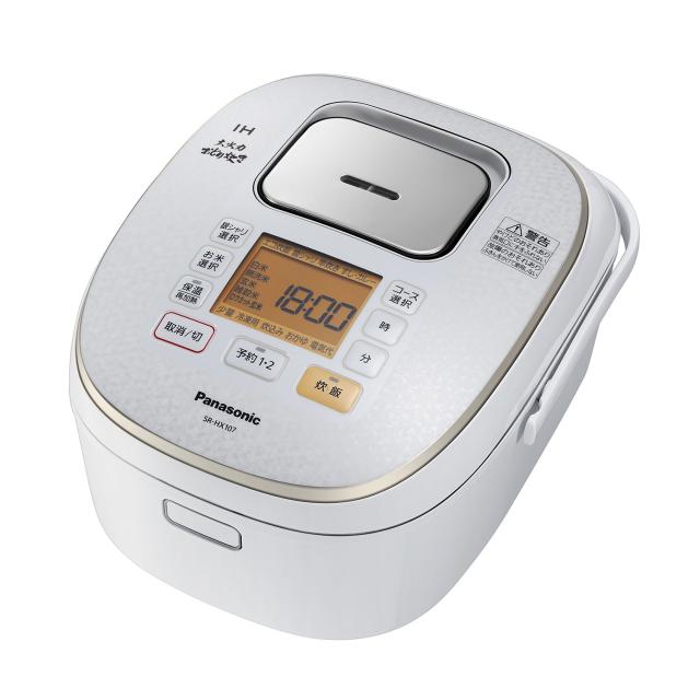 パナソニック 炊飯器 5.5合 IH式 大火力おどり炊き スノーホワイト SR-HX107-W(中古品)