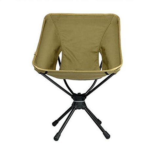 アウトドア ポータブル フォールディング 手軽 椅子 マクラ付き ポータブル 耐荷重145kg アウトドアチェア 登山 釣り ３６０度回転 (カーキ)