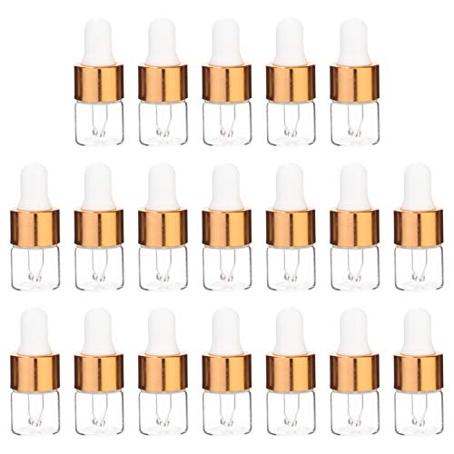 スポイトボトル 小瓶 ガラス 精油瓶 スポイト瓶 透明 100個 アロマ保存容器 エッセンシャルオイルボトル 空のボトル アロマ 精油小分け 保存用 詰替ボトル ゴールドキャップ