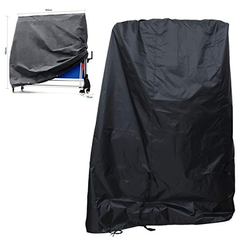 卓球台用 保護カバー 卓球カバー 防水テニスカバー ほこり防止 折りたたみ式 屋内 屋外 オックスフォード布 (ブラック)