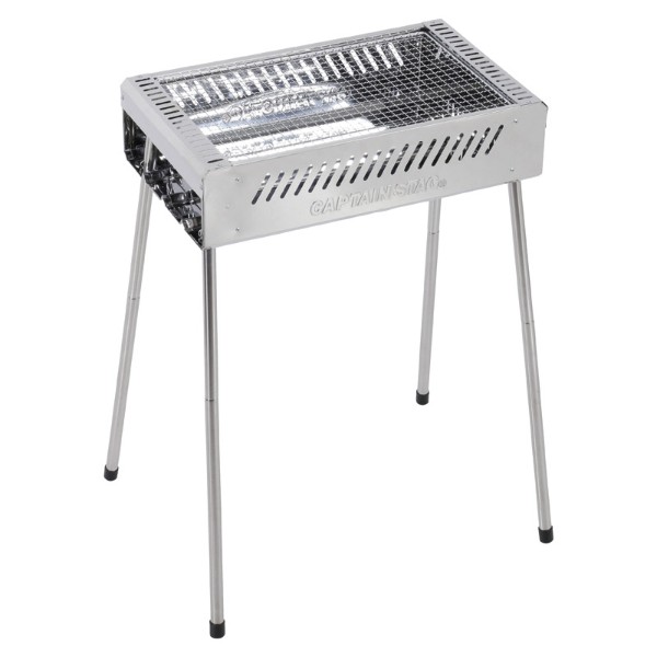 【 送料無料 人気 冬ギフト 】 キャプテンスタッグ バーベキューコンロ バーベキューグリル BBQ ステンレス グリル 500 [3-4人用] ハイ・ロー高さ2段階 組立簡単 軽量 UG-67