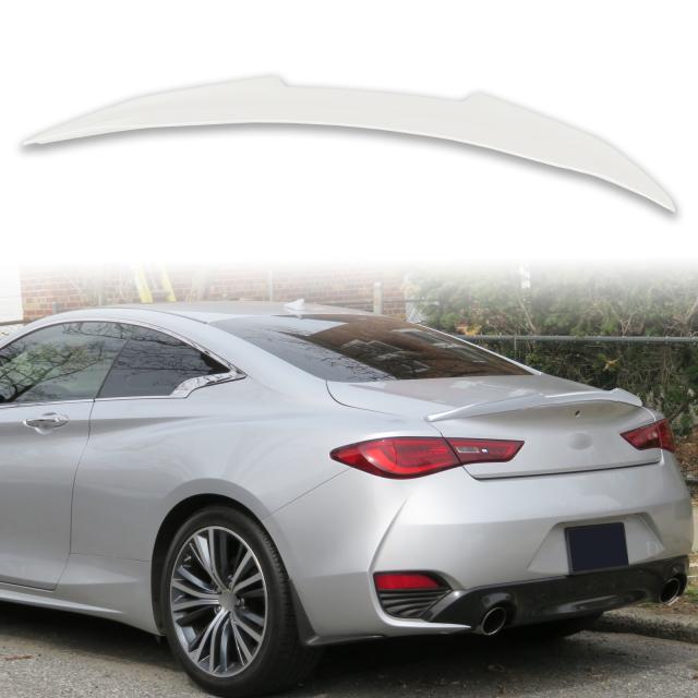 純正色塗装 ABS製 トランクスポイラー インフィニティ用 Q60 クーペ PSMスタイル ポン付け リアスポイラー カラーコード：QAWの ...