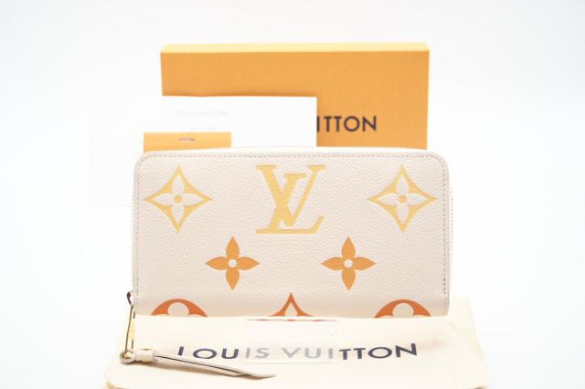 ★3日以内返品可★ LOUIS VUITTON ルイ ヴィトン モノグラム アンプラント バイザプール ジッピーウォレット クレーム サフラン M82206 クリーム オレンジ