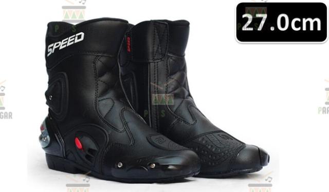 レーシングブーツ 118  ブラック 27.0cm バイクブーツ 防水 ライディングシューズ ロング ライダーブーツ バイク ライダー