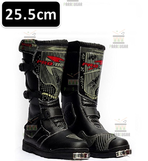 レーシングブーツ 116  ブラック 25.5cm バイクブーツ 防水 ライディングシューズ ロング ライダーブーツ バイク ライダー